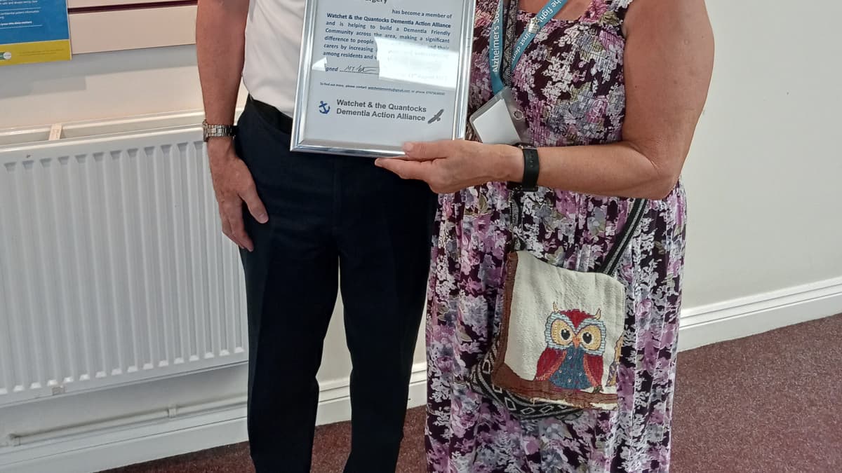 Watchet GP Andrew Allen receives new membership of dementia action ...
