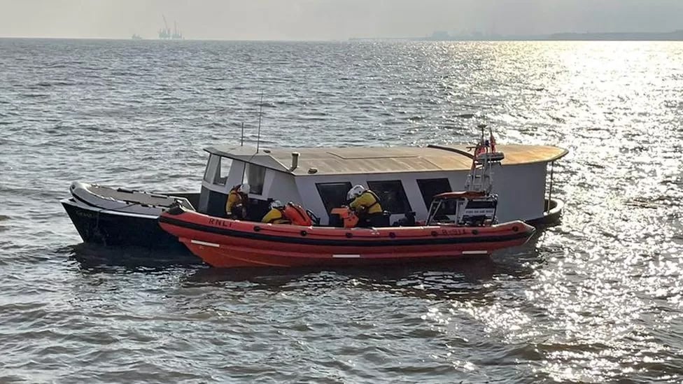Lifeboat crews rescue two men from converted trawler out of Watchet as ...