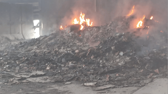 Damage to recycling centre shown in new photographs as fire still ...