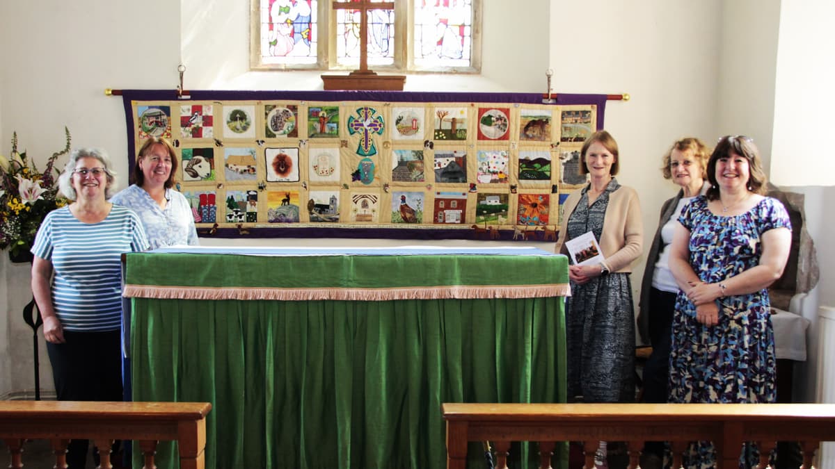Villagers make first new wall hanging in 300 years for Timberscombe ...