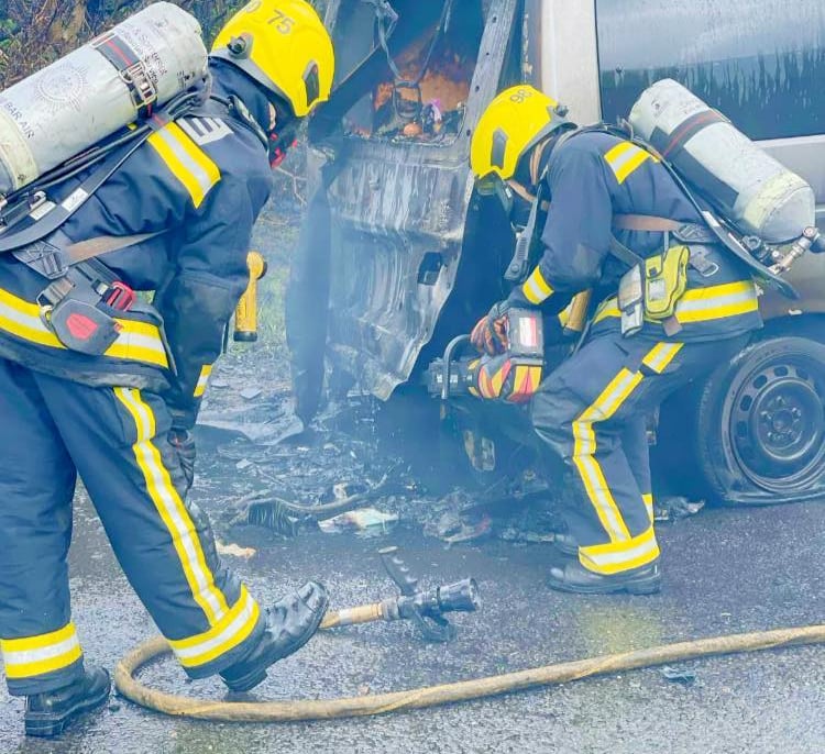 Breathing apparatus needed as Minehead firefighters tackle Cutcombe car ...
