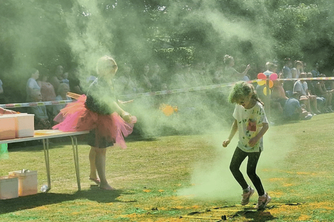 Families gather for a Colour Run at Knights Templar School in Watchet ...