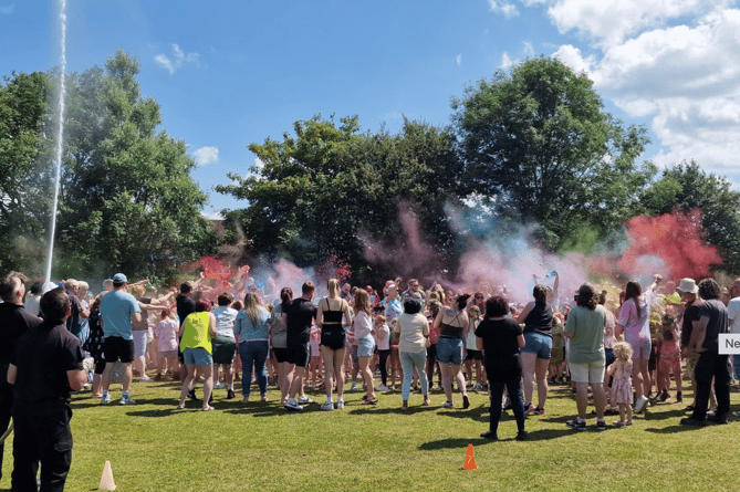 Families gather for a Colour Run at Knights Templar School in Watchet ...
