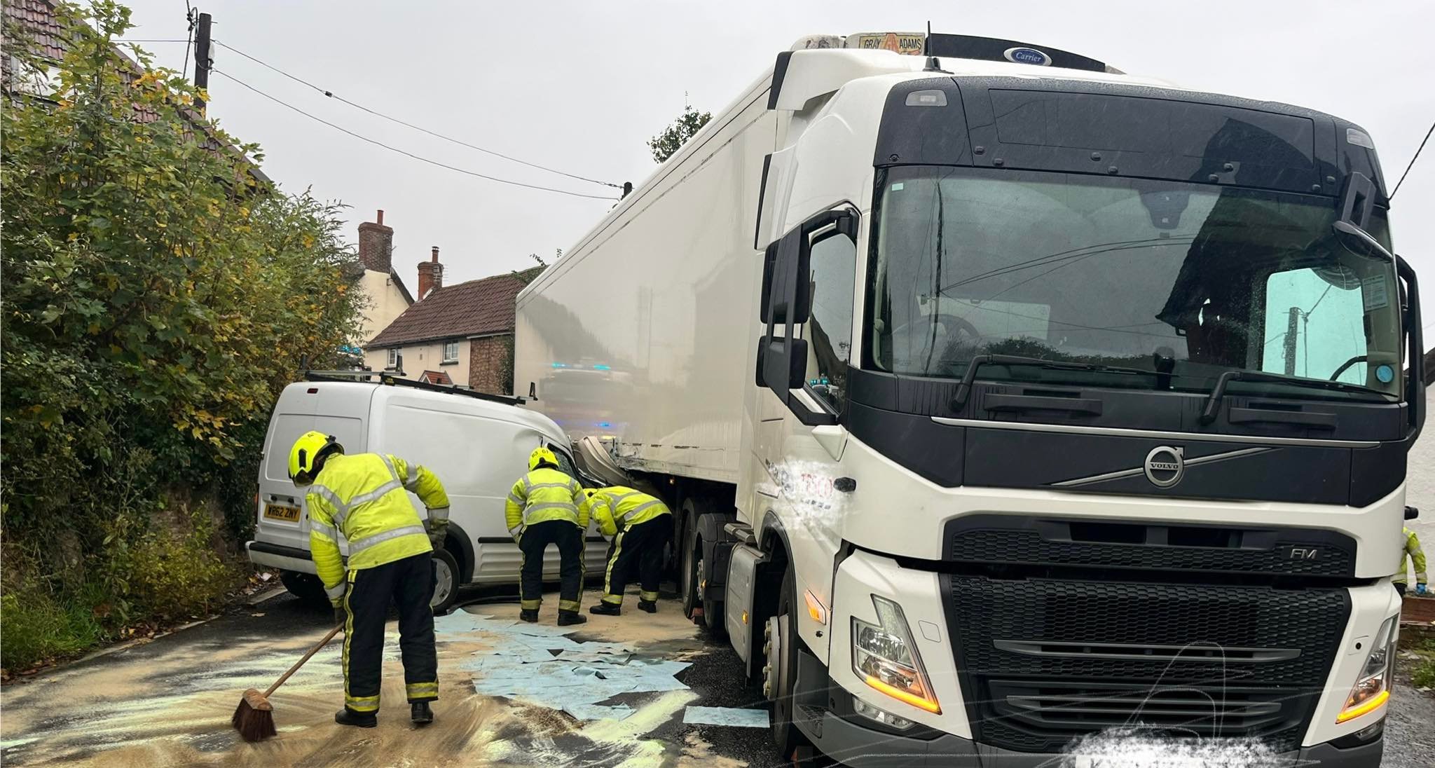 HGV fuel spillage in A39 crash sees road closed 'for most of the day ...