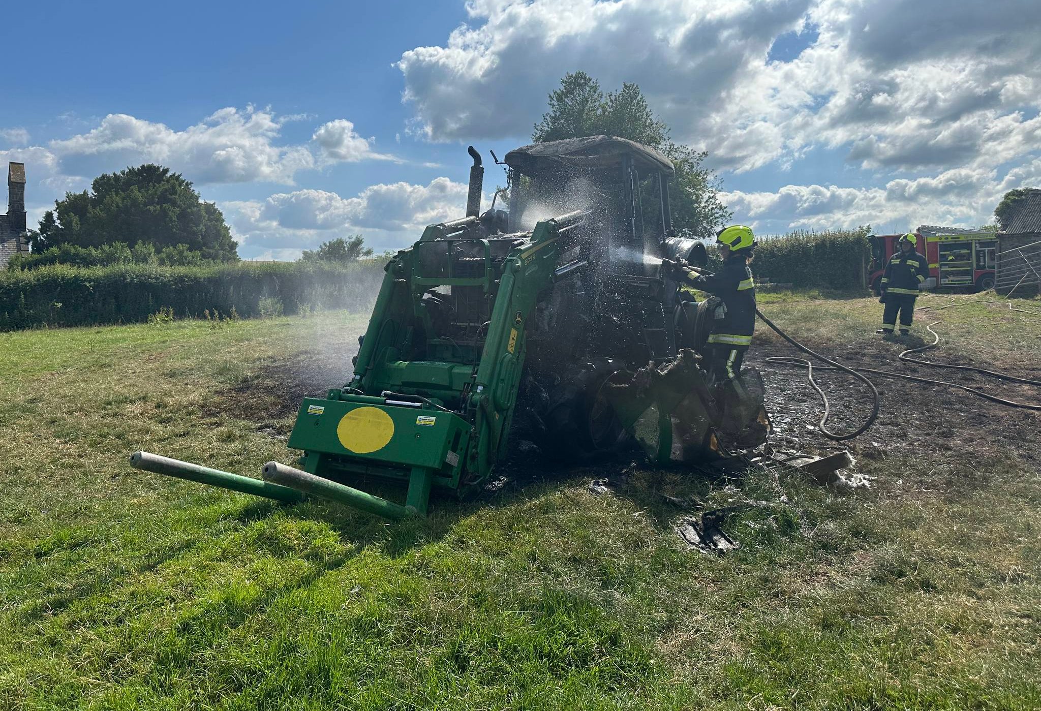 Minehead and Williton firefighters called as tractor goes up in flames ...